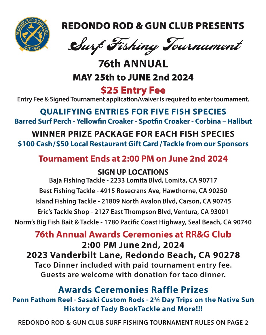 2024 Surf Fishing Tournament – Redondo Rod and Gun Club
